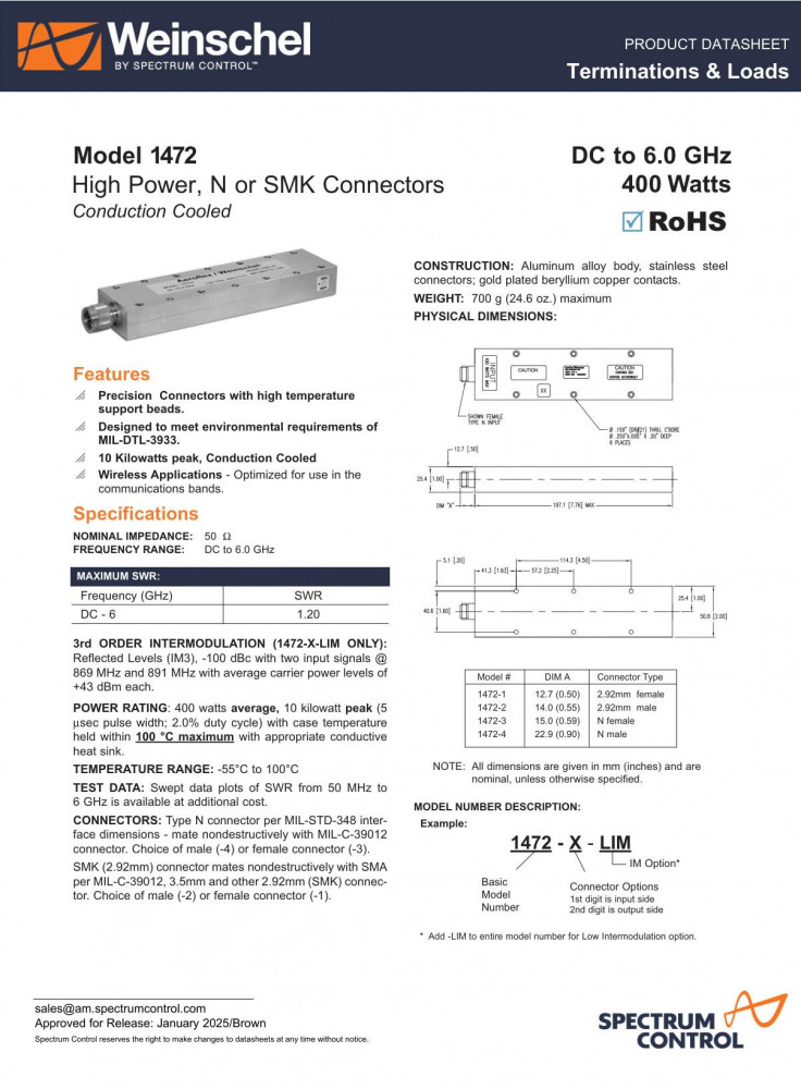 Spectrum Control Model 1472 product documentation