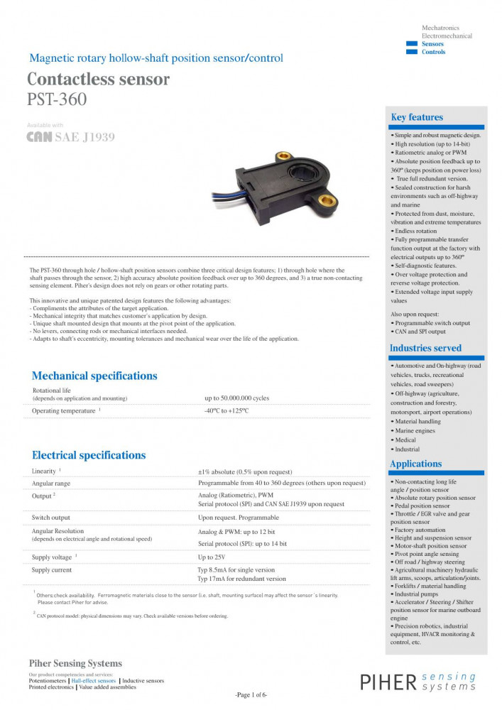 PST-360 technical document page 1