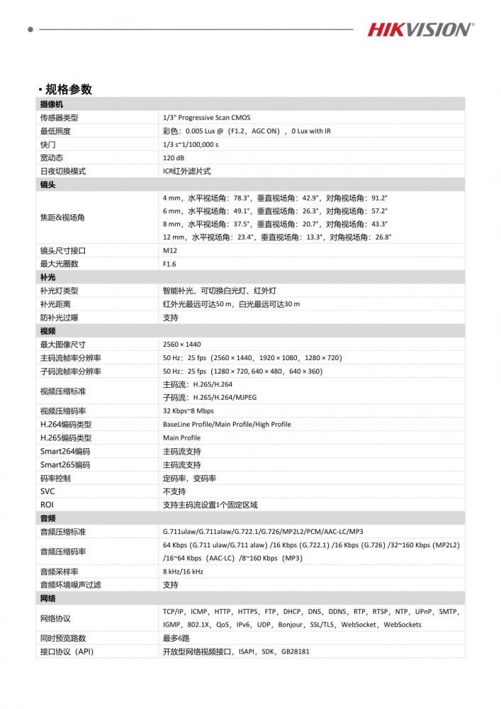 HIKVISION DS-2CD3346FWDA4-LS documentation page 2