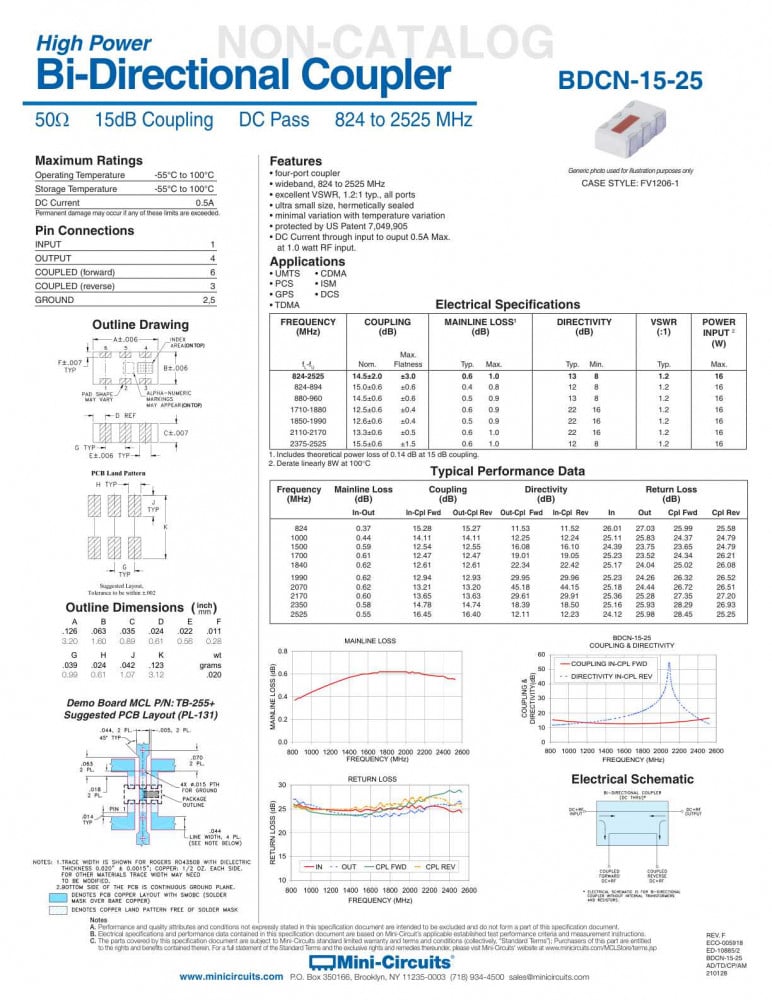 BDCN-15-25+ technical document page