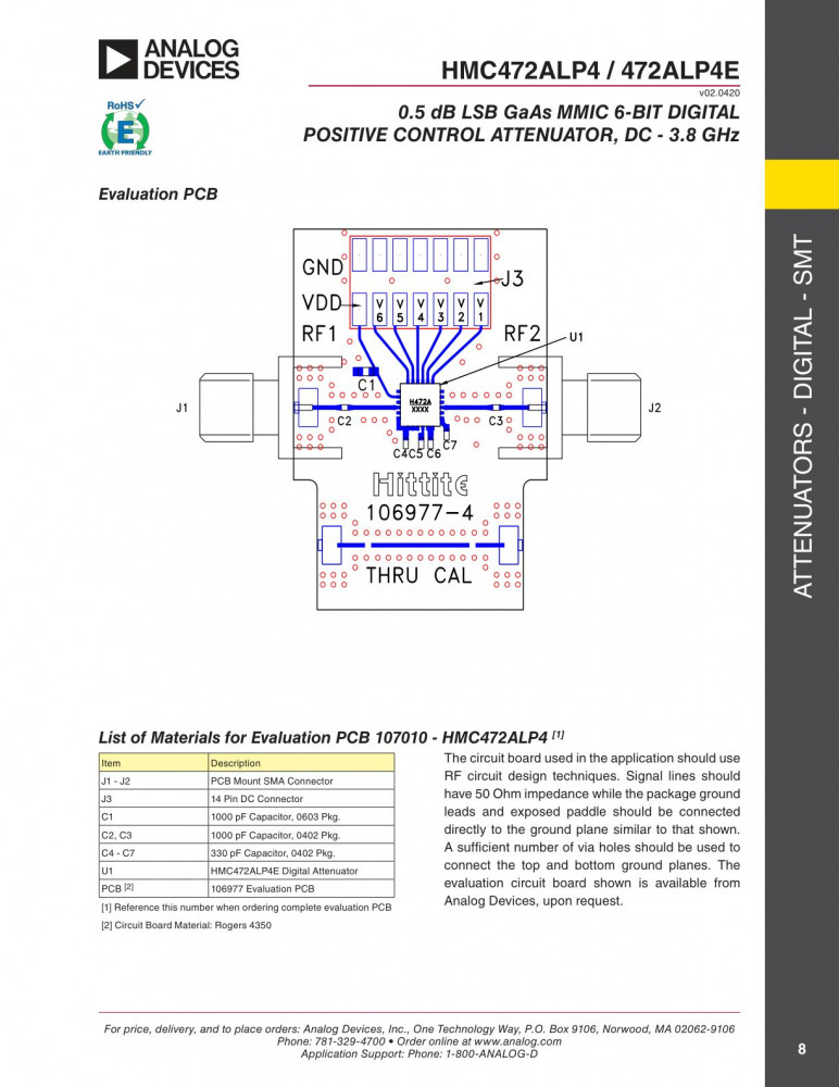HMC472ALP4E technical document page 8