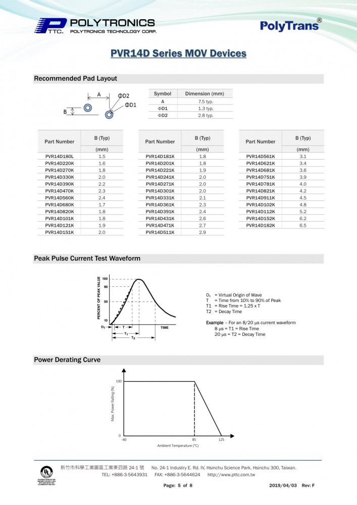 PVR14D datasheet page 5