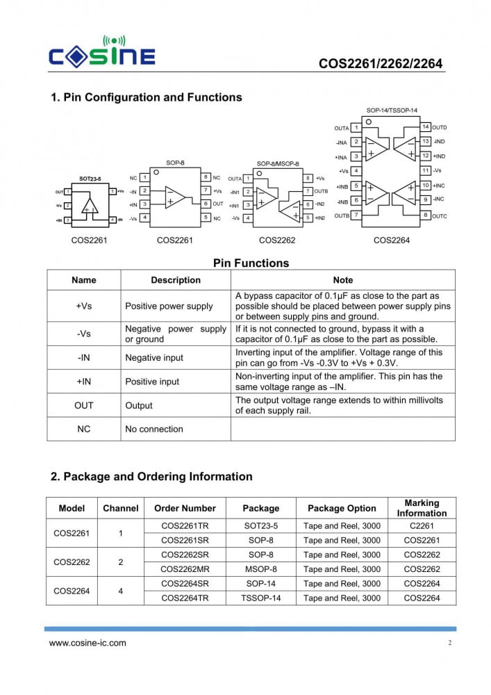 COS2262 datasheet page 2