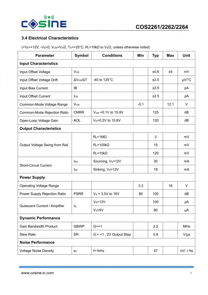 COS2262 datasheet page 4