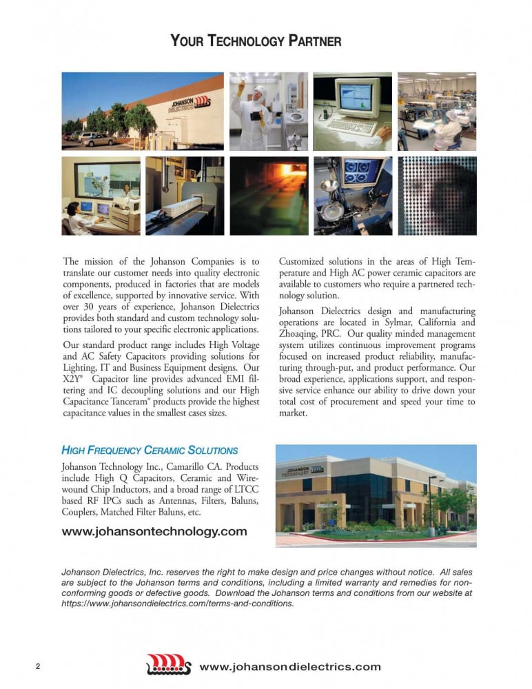 Johanson Dielectrics technical document page 2
