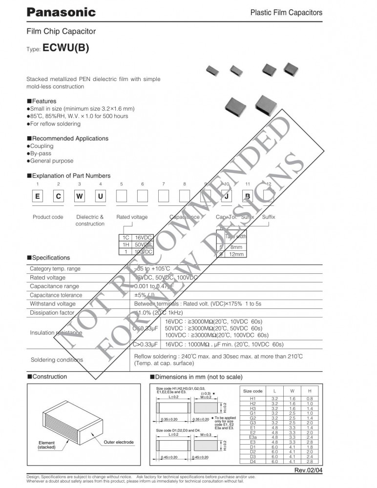 PANASONIC ECWU(B) technical document page 1