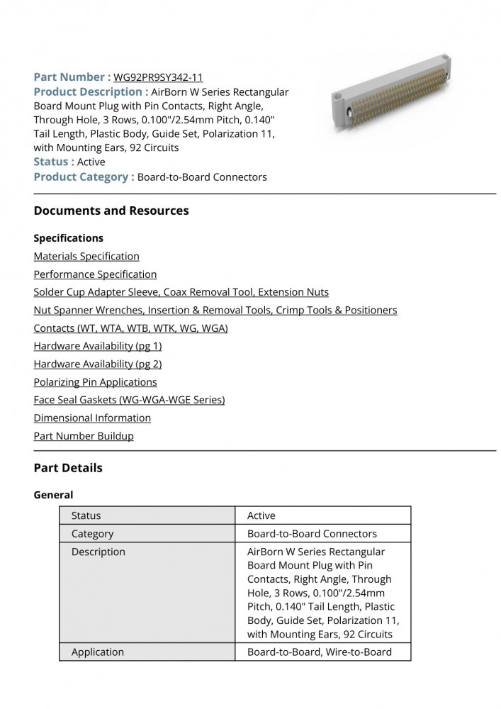 WG92PR9SY342-11 technical document preview, page 1