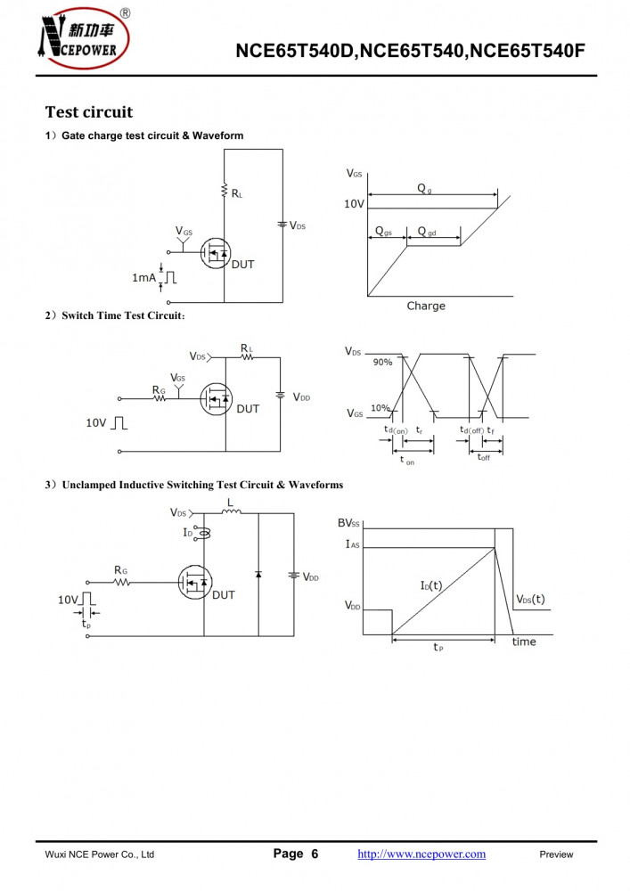 NCE65T540 datasheet page 6