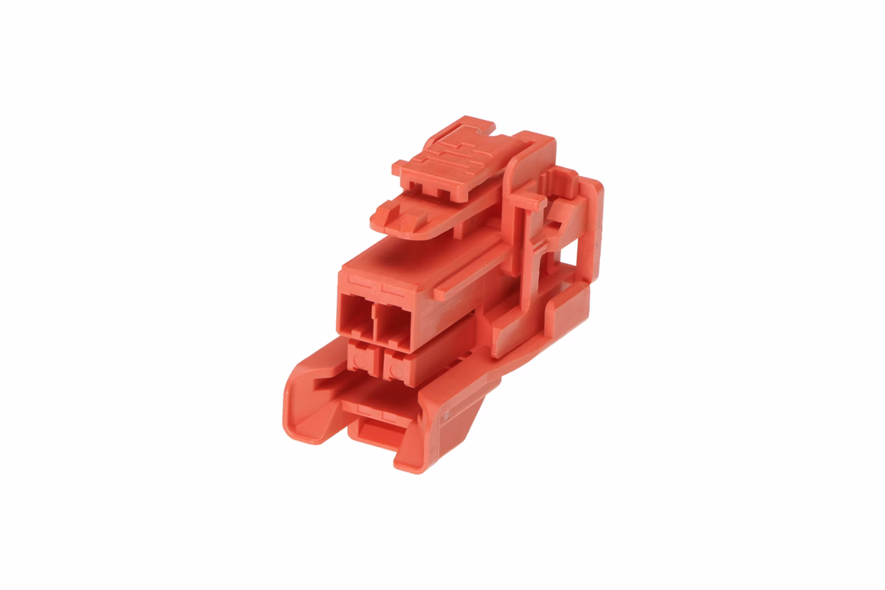 3.96mm Pitch Swing TPA Hermaphroditic Housing with Integrated TPA, 6 Circuits, Dual Row, Red