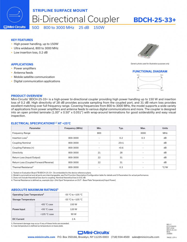 BDCH-25-33+ datasheet page 1