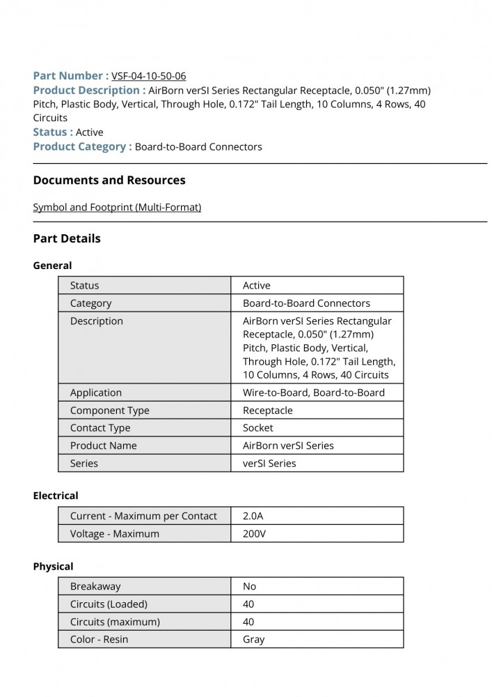 VSF-04-10-50-06 technical document preview, page 1