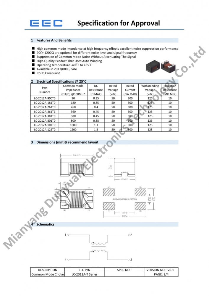 EEC LC-2012A-T Series specification page 3