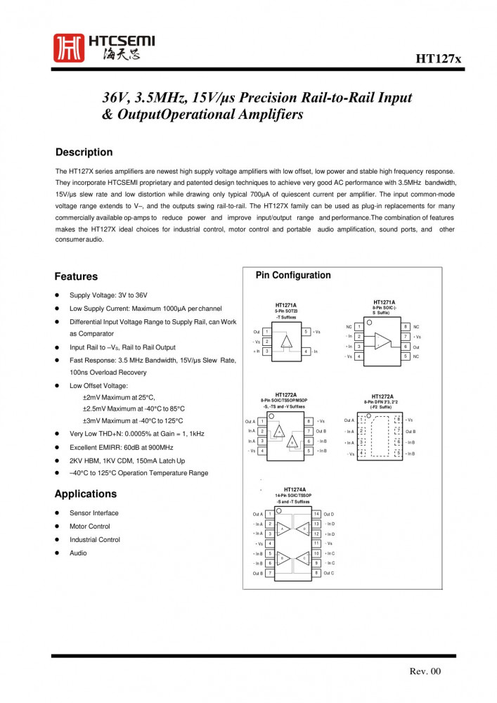 HT1274ARZ document page 1
