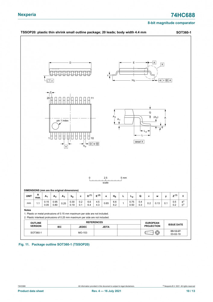 74HC688PW,118 technical document page 10