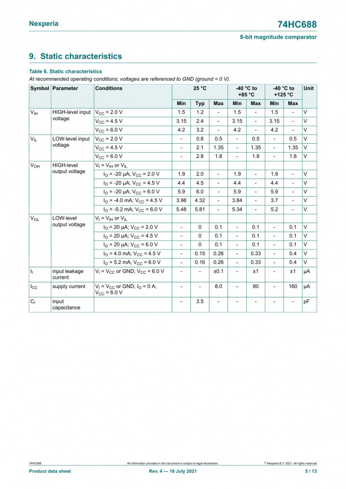 74HC688PW,118 technical document page 5