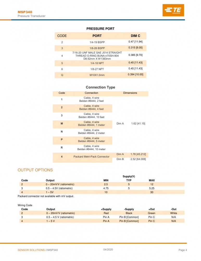 M3421 MSP340 datasheet page 4