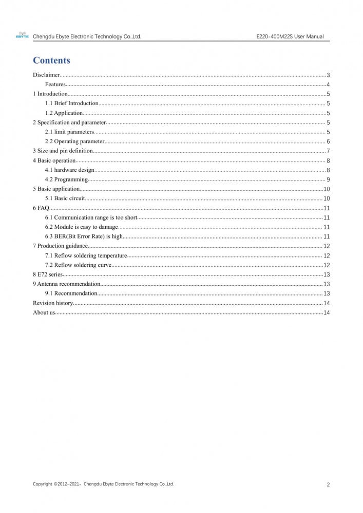 E220-400M22S datasheet page 2