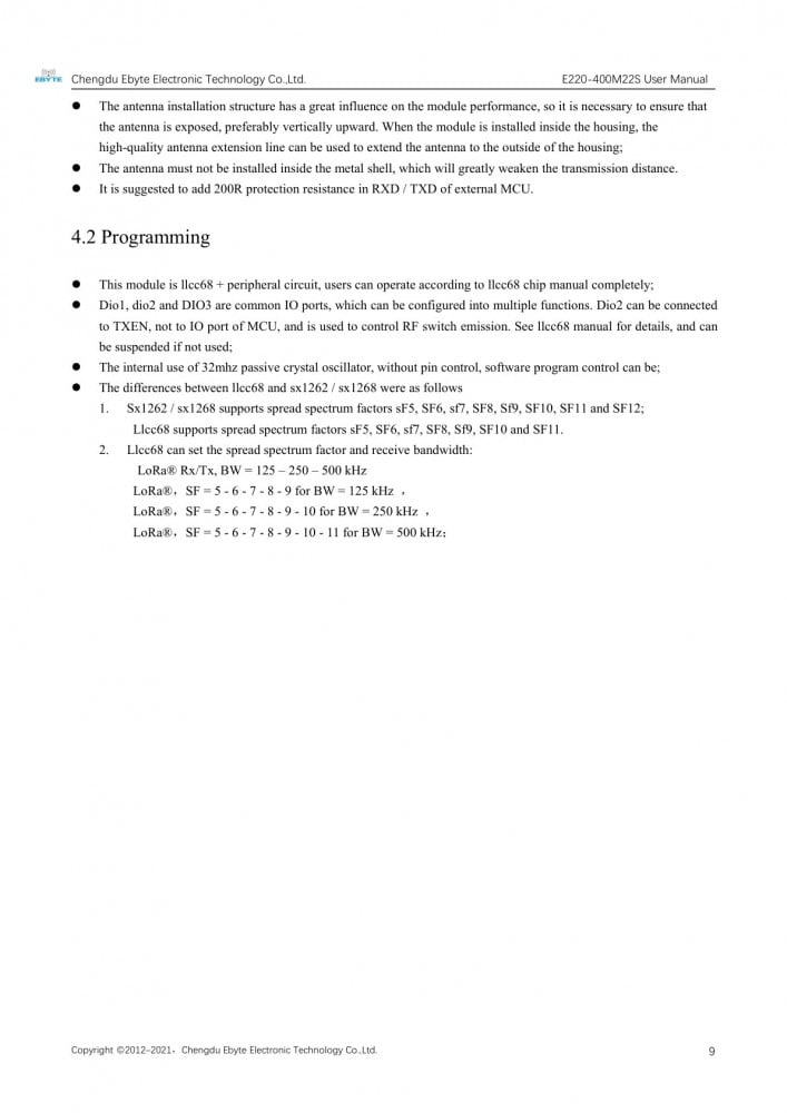 E220-400M22S datasheet page 9