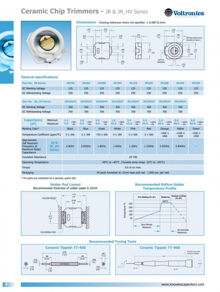 Knowles Precision Devices document page 6