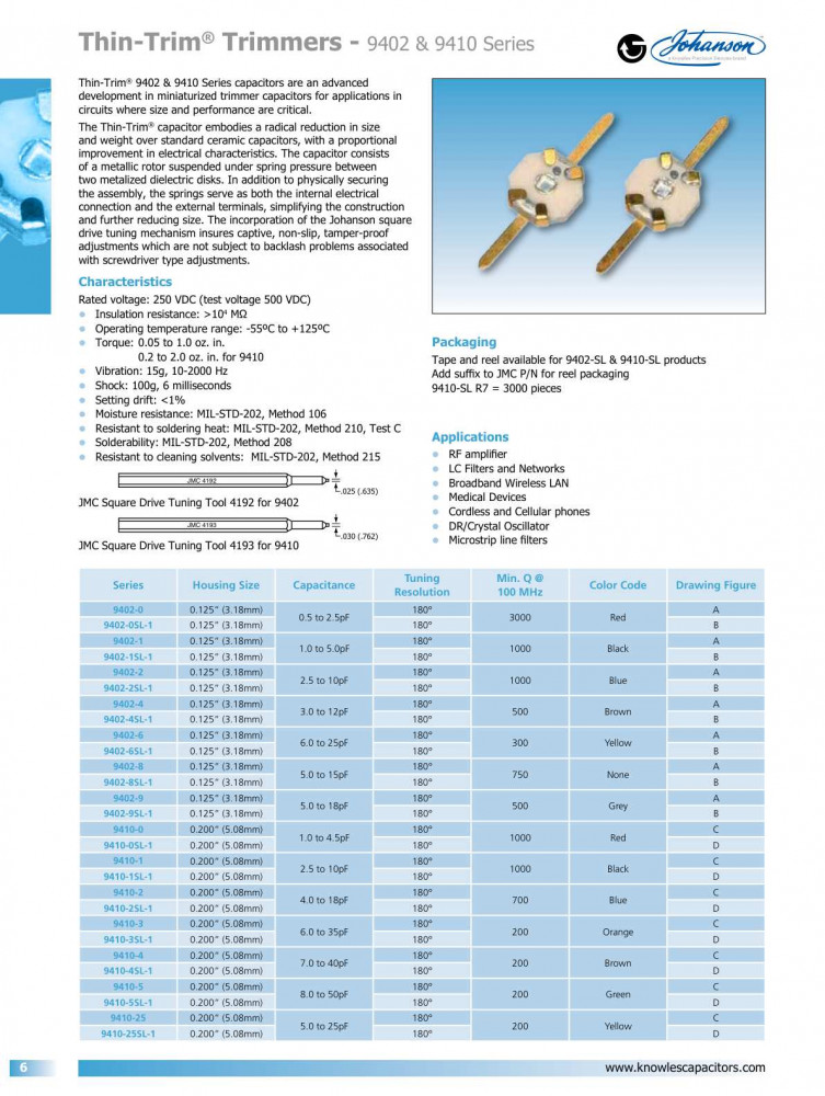Knowles Precision Devices document page 8