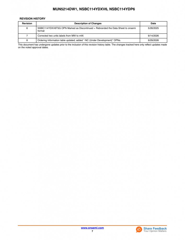 MUN5214DW1T1G datasheet page 7