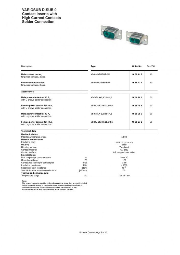 Phoenix Contact VS-09 technical document page 6