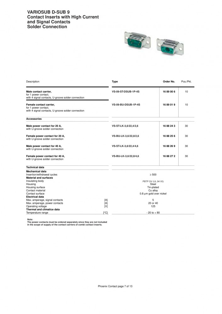 Phoenix Contact VS-09 technical document page 7