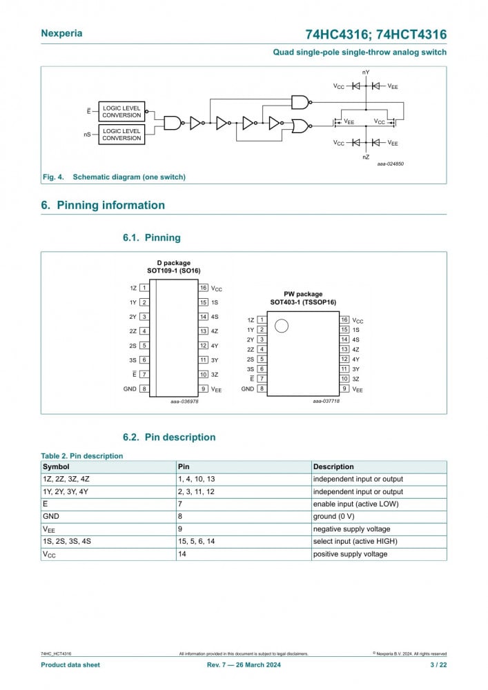 74HC4316D,653 datasheet page 3