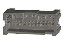 Mini50 Unsealed Right-Angle Header, UL 94 HB, Single Row, 4 Circuit, Polarization Option C, Dark Gray, Tube