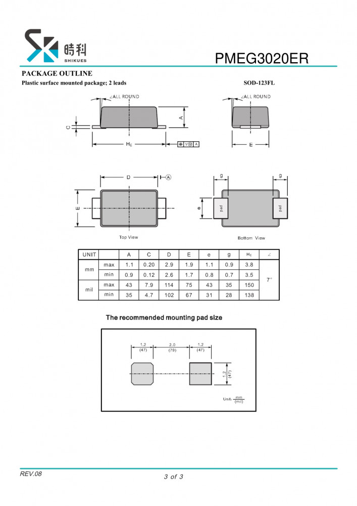 PMEG3020ER datasheet page 3