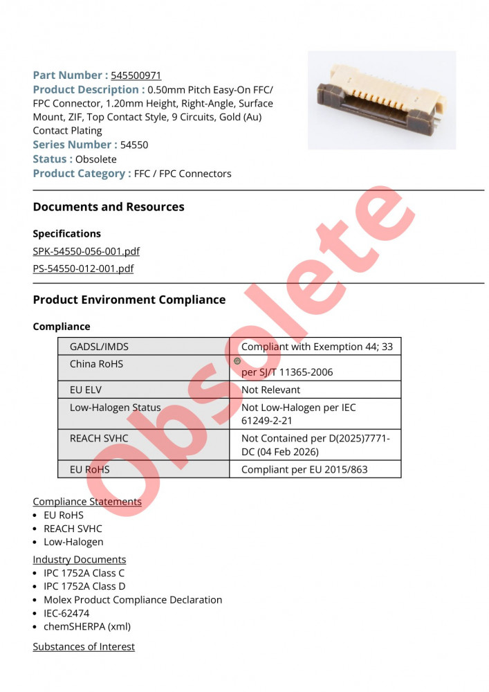 MOLEX 545500971 product document image 1
