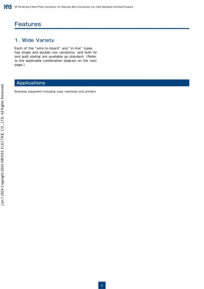 HRS DF1B datasheet page 2