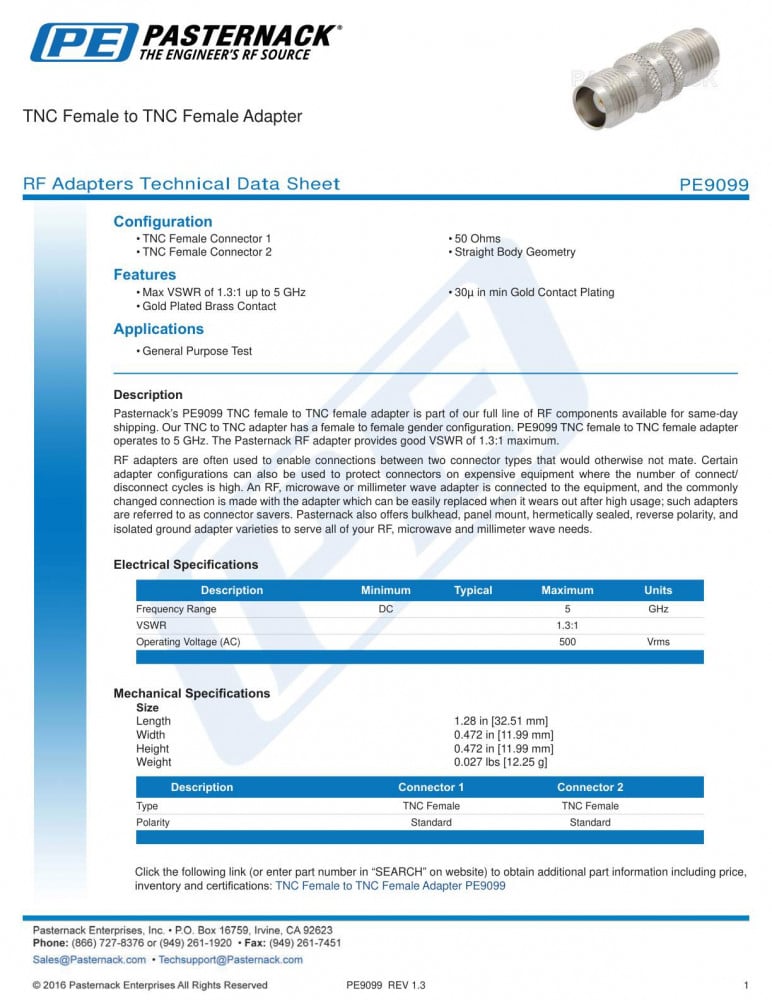 PE9099 technical document page 1