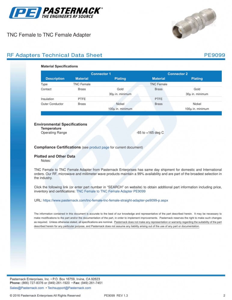 PE9099 technical document page 2