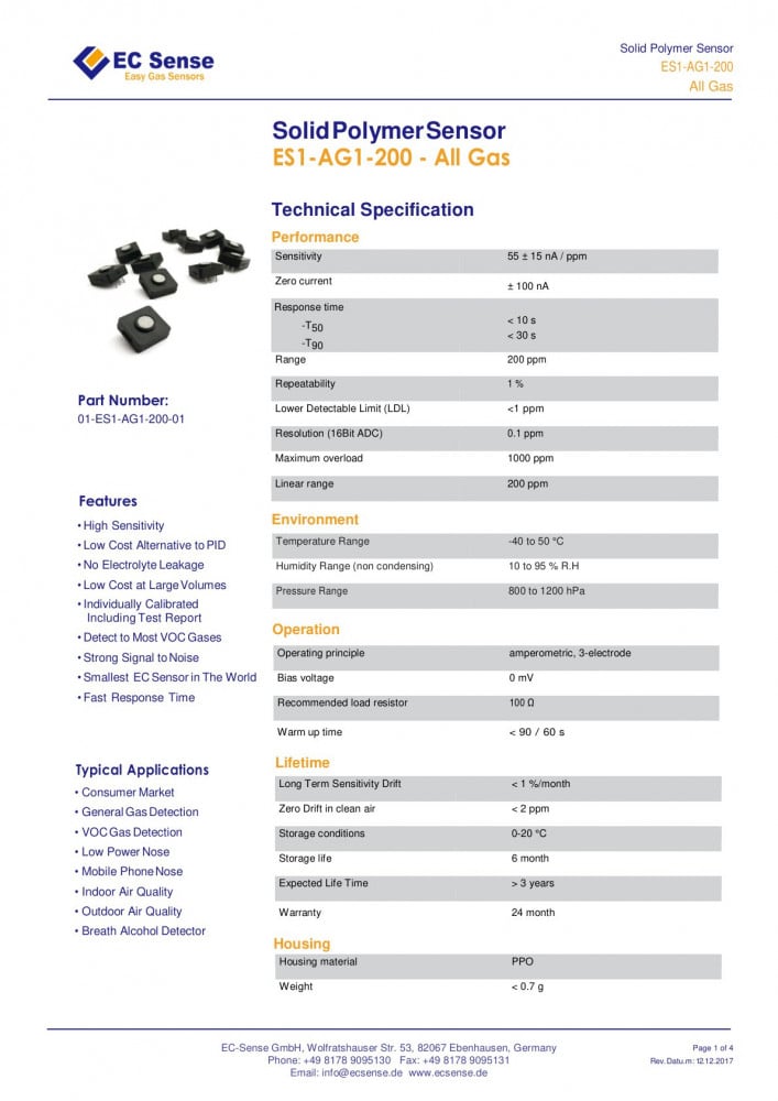 ES1-AG1-200-01 technical document page 1