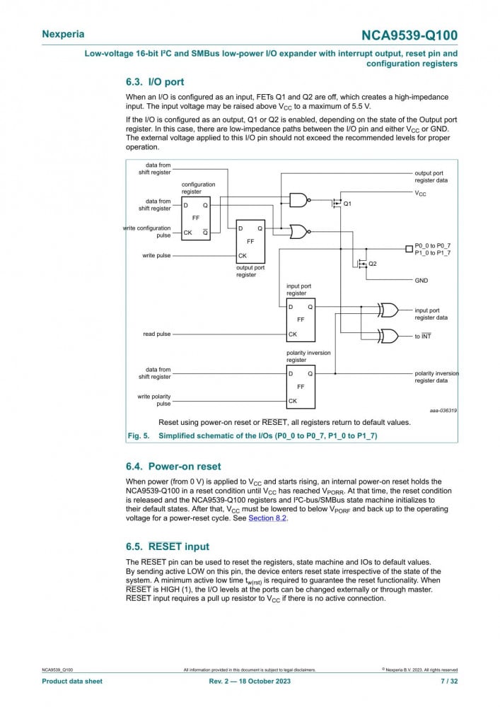 NCA9539-Q100 datasheet page 7