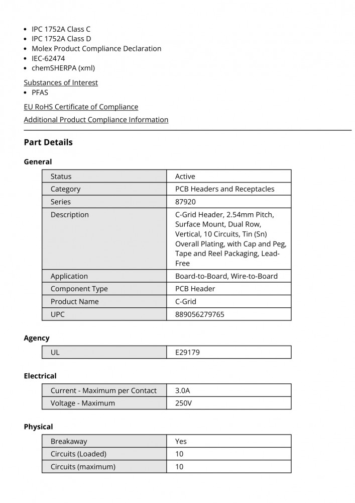MOLEX 879201036 technical document preview, page 2