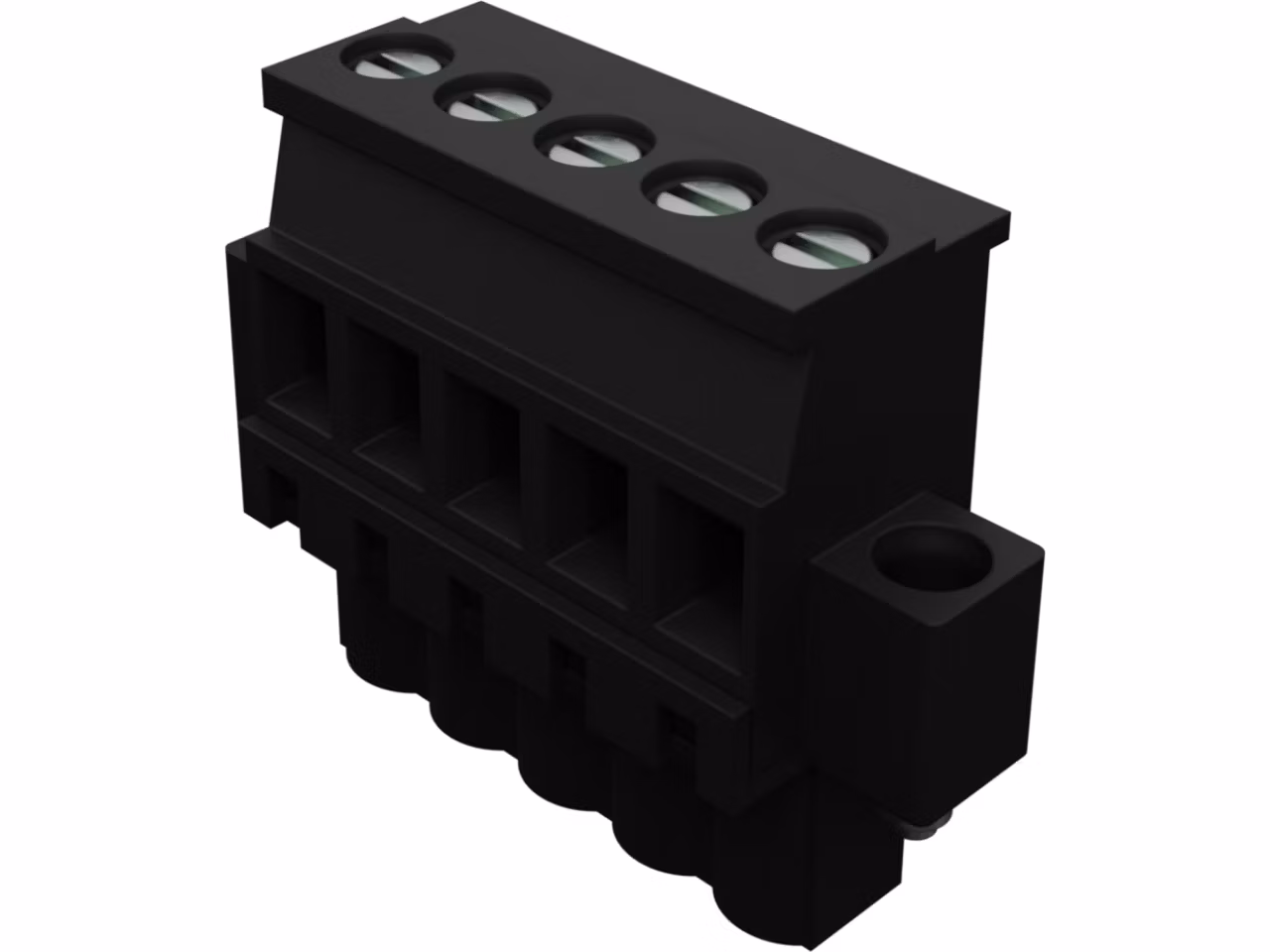 5.00mm Pitch Eurostyle Vertical Plug, with Retention Screws and Standard Imprinting, Rear Wire Entry, Black, 5 Circuits for sale