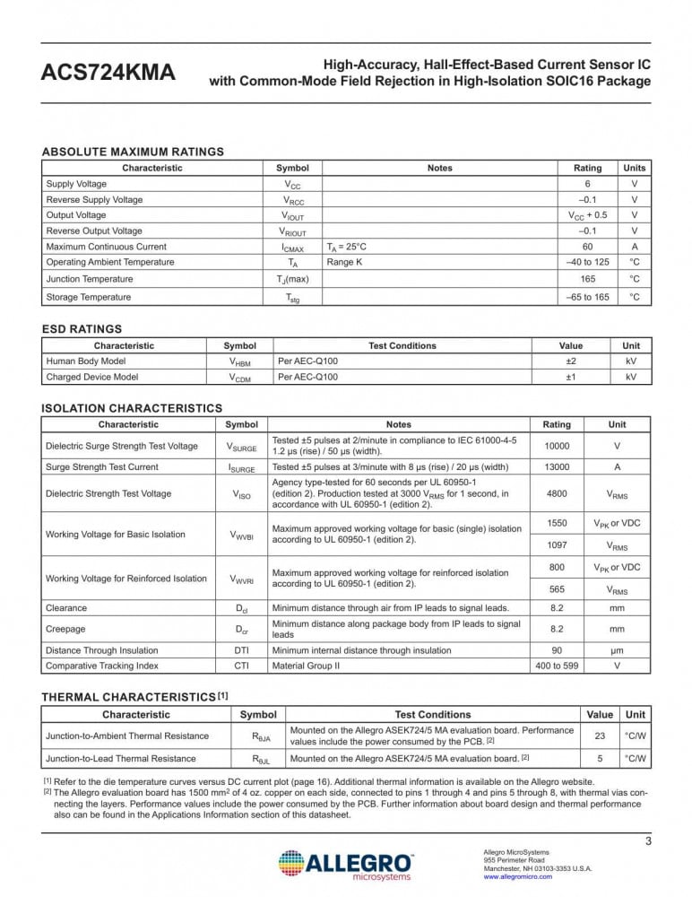 ALLEGRO datasheet page 3