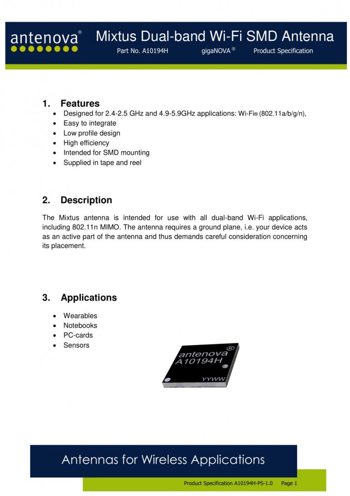 A10194H datasheet page 1