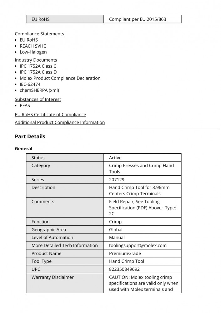 Molex 638116600 tooling document preview, page 2