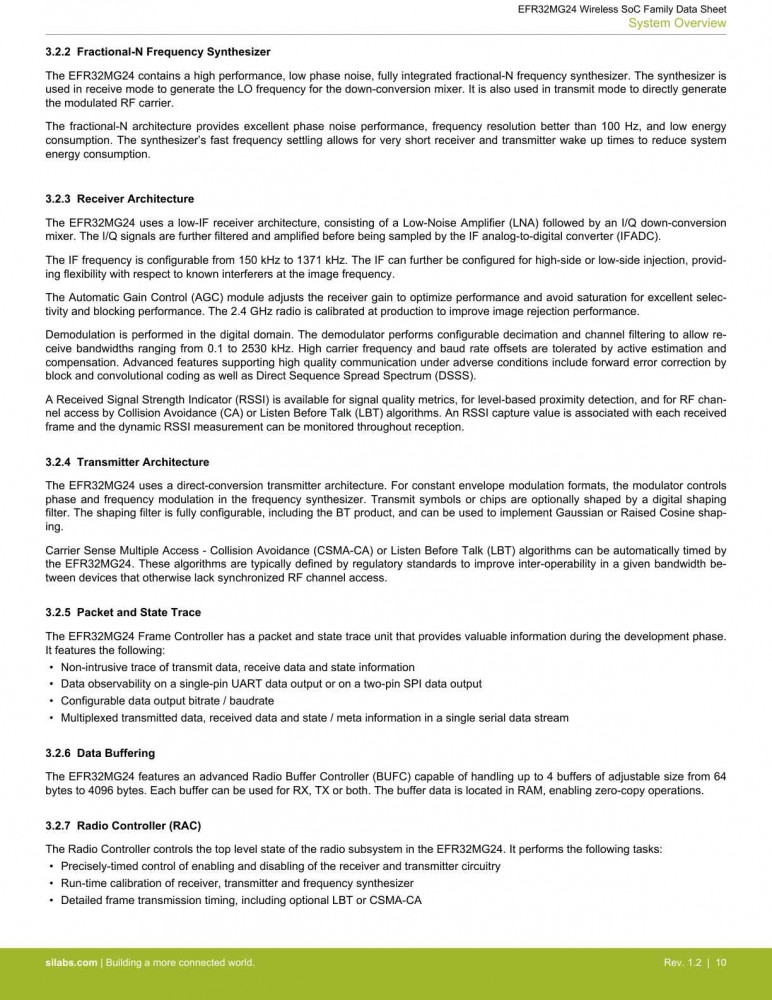 EFR32MG24 datasheet page 10