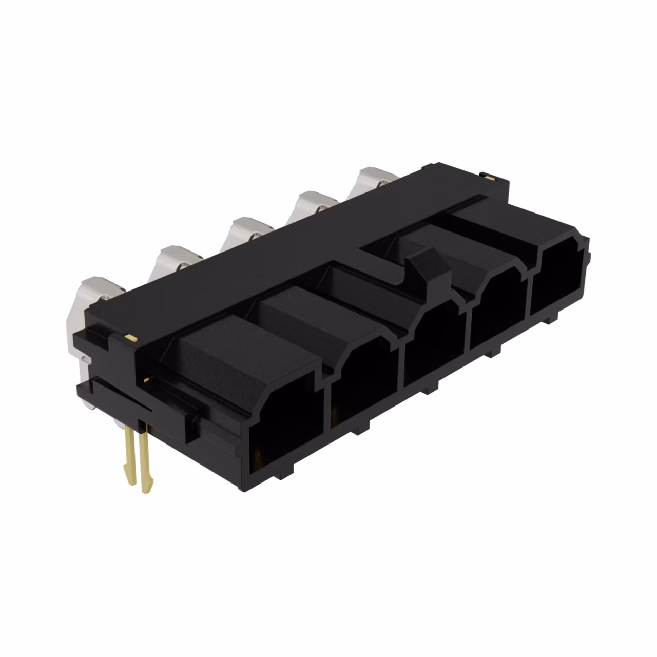 Mini-Fit Sr. Right-Angle Header, 10.00mm Pitch, Single Row, 5 Circuits, 5.10mm Tail Length, for 3.18mm PCB, 0.76µm Gold (Au) Plating, with Clip for sale