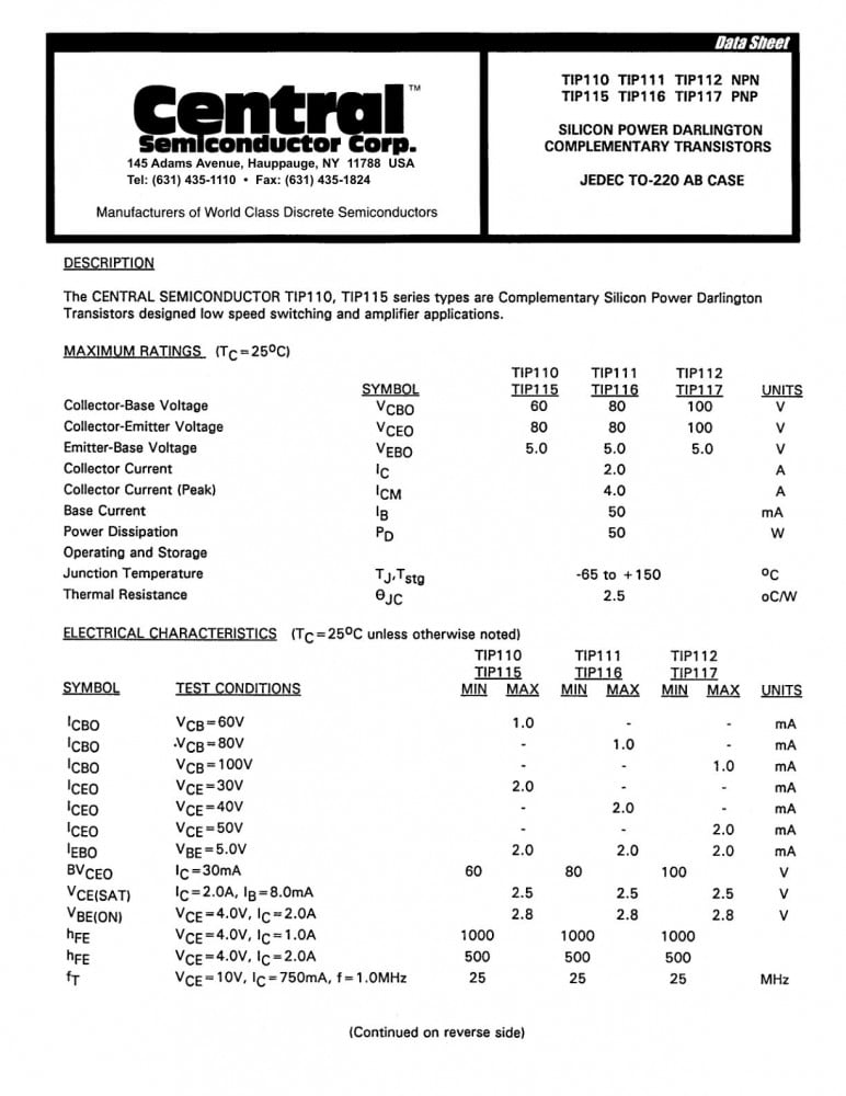 TIP112 PBFREE document page 1