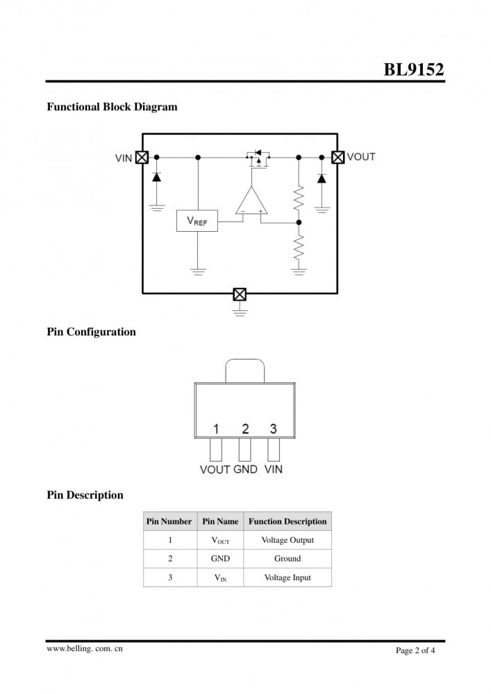 BL9152-5.0 datasheet page 2