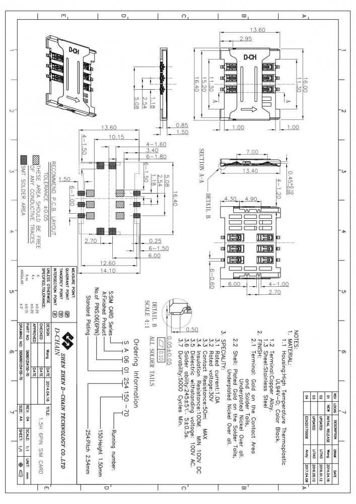 D-CHAIN SA0601254150-70 technical document page