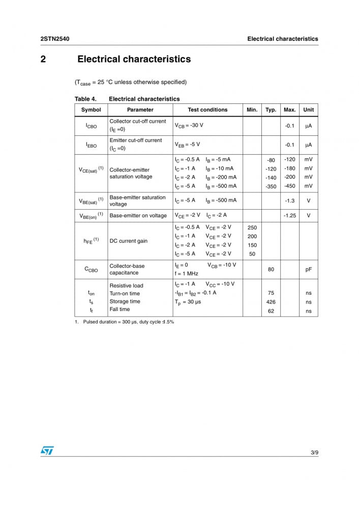 2STN2540 datasheet page 3