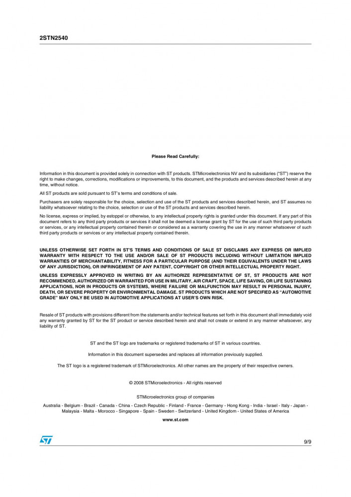 2STN2540 datasheet page 9