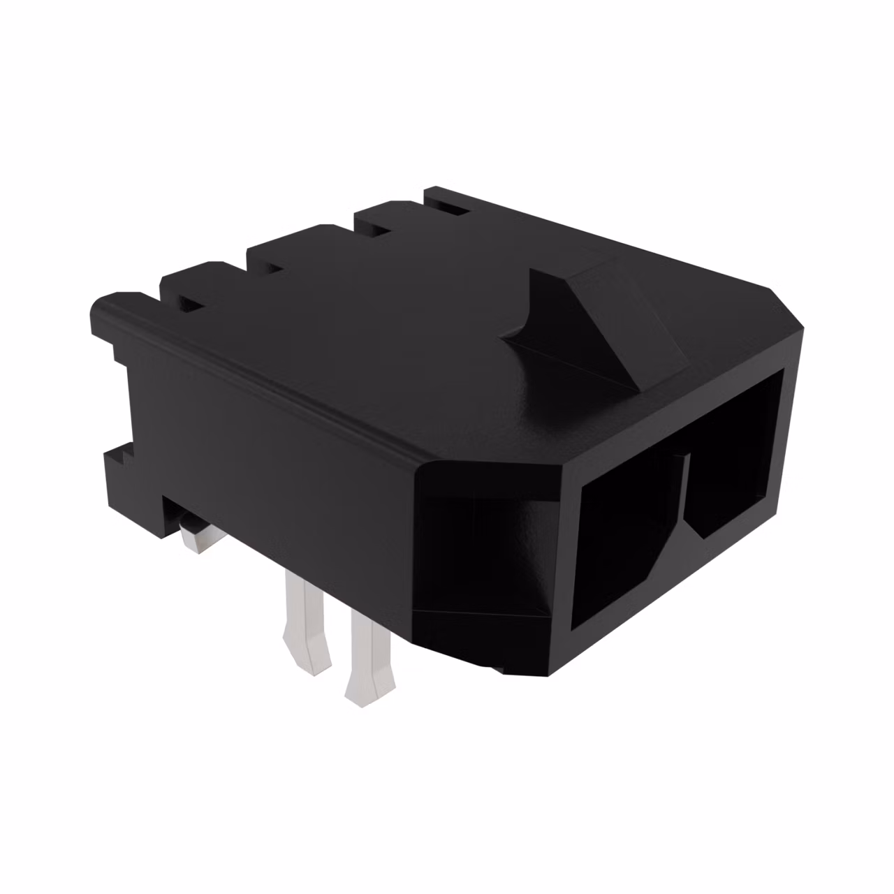 Micro-Fit+ Right-Angle Header, Surface Mount, 3.00mm Pitch, Single Row, 2 Circuits, 0.76µm Gold (Au) Plating, Glow-Wire Capable, Press Clip, Black, Tape and Reel