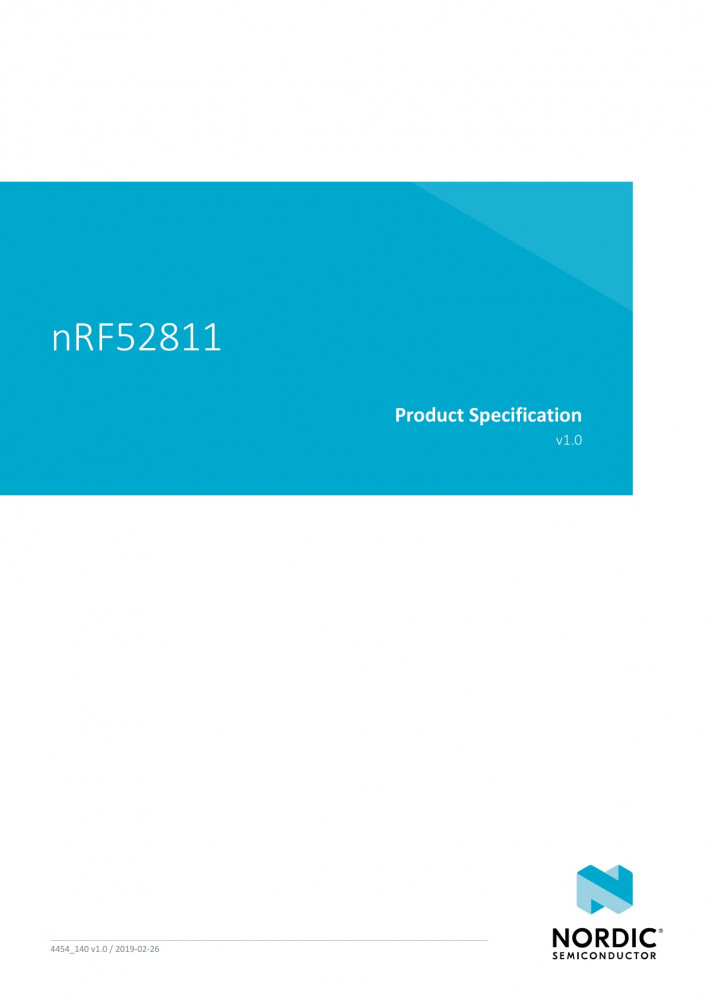 nRF52811 specification preview page 1